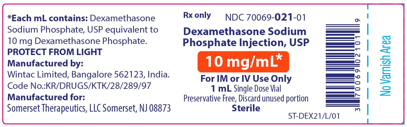 Dexamethasone 10 mg/mL 1 mL SDV, 25/Bx