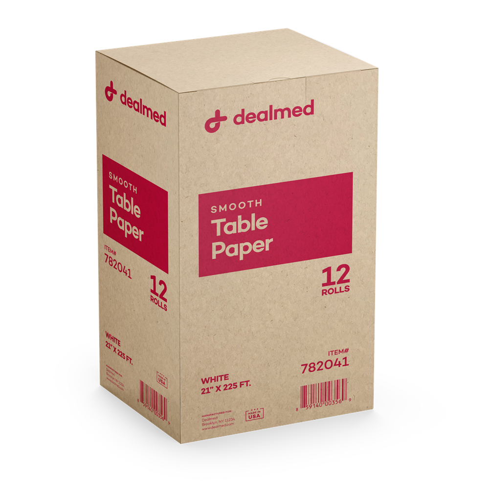 Table Paper Smooth 21" x 225' White, 12/Case | Dealmed Medical Supplies