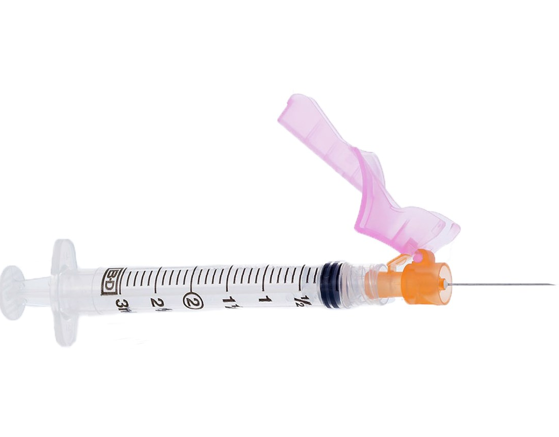 Syringe Safety 5 mL 22G x 1.5", 50/Bx | Dealmed Medical Supplies