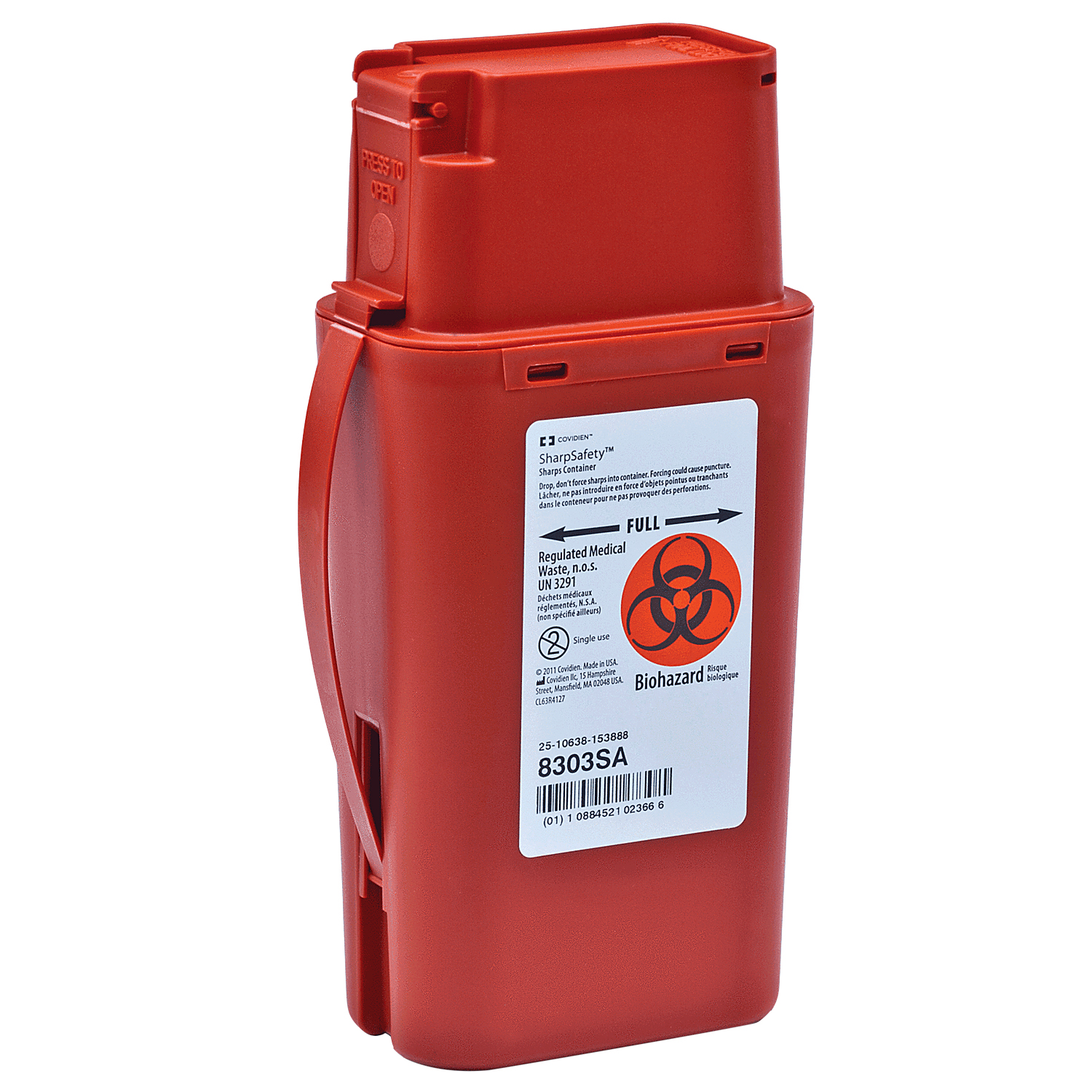 Sharps Container 1 Qt Transportable Red, Ea | Dealmed Medical Supplies