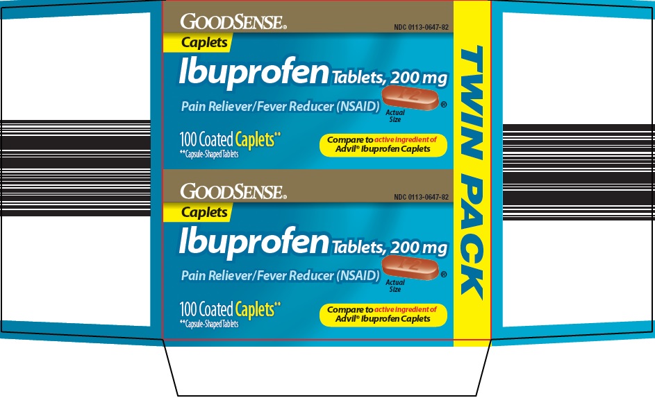 Ibuprofen 200 mg Caplet, 100/Ea