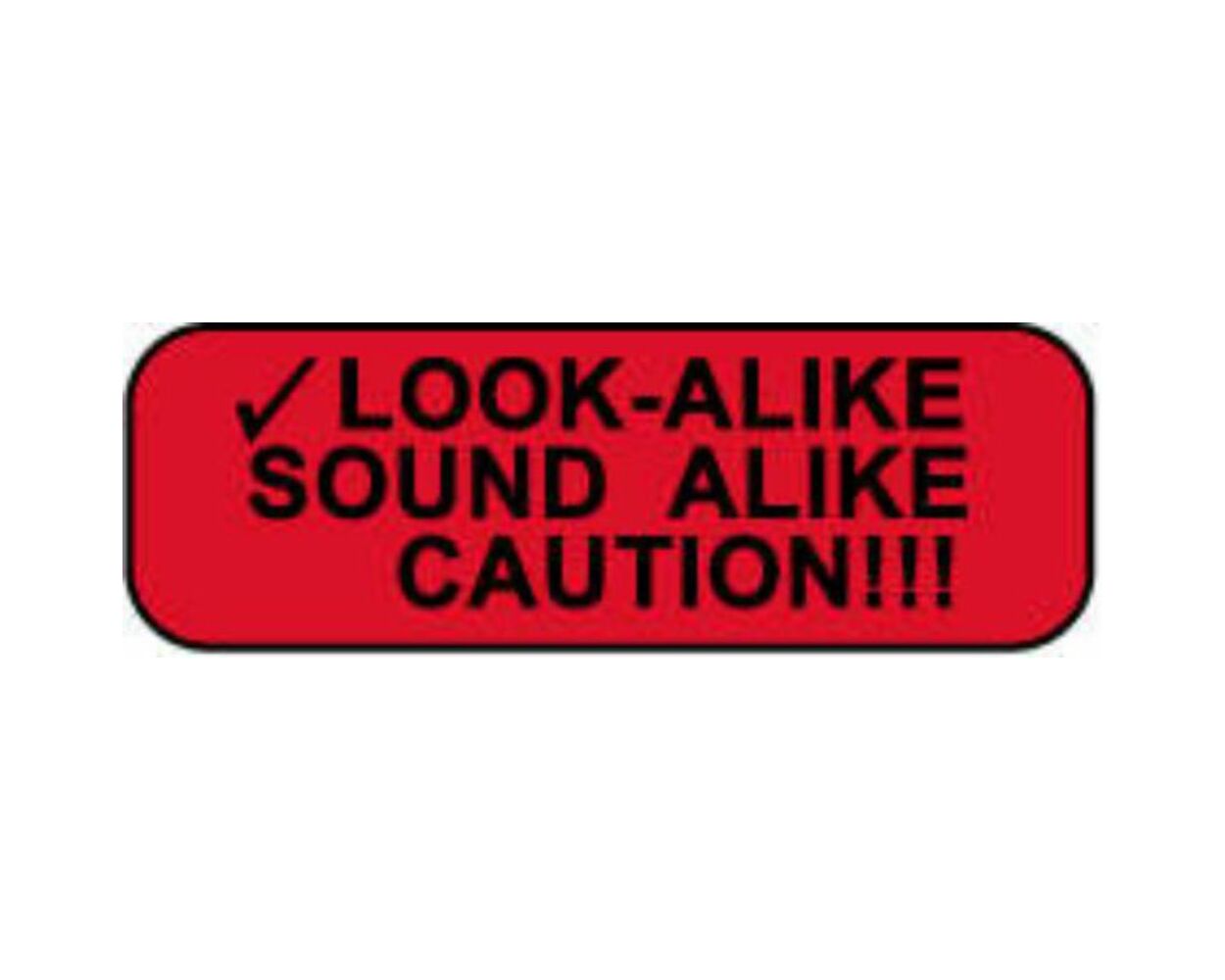 Communication Label, Look-Alike Sound 1 1/2" x 1/2", Fluorescent Red ...