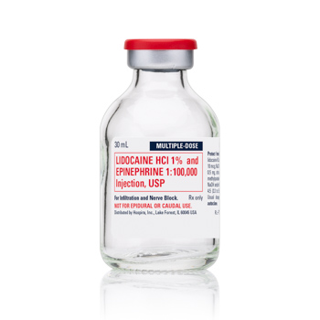 Lidocaine w/Epi 1% 1:100,000 300 mg/30 mL 30 mL MDV, 25/Bx