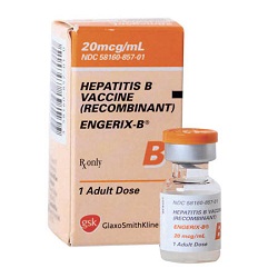 Engerix Hepatitis B Vaccine Adult 20 mcg/mL 1 mL SDV, 10/Pk