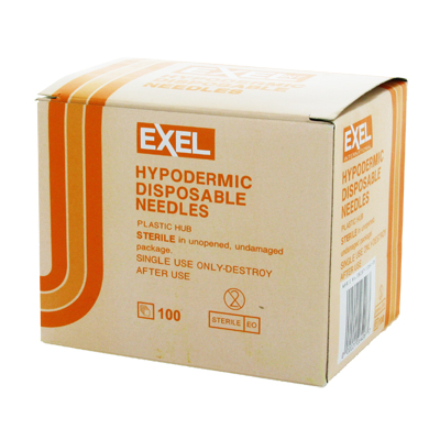 Hypodermic Needle 25G x 5/8" Regular Bevel, 100/Bx